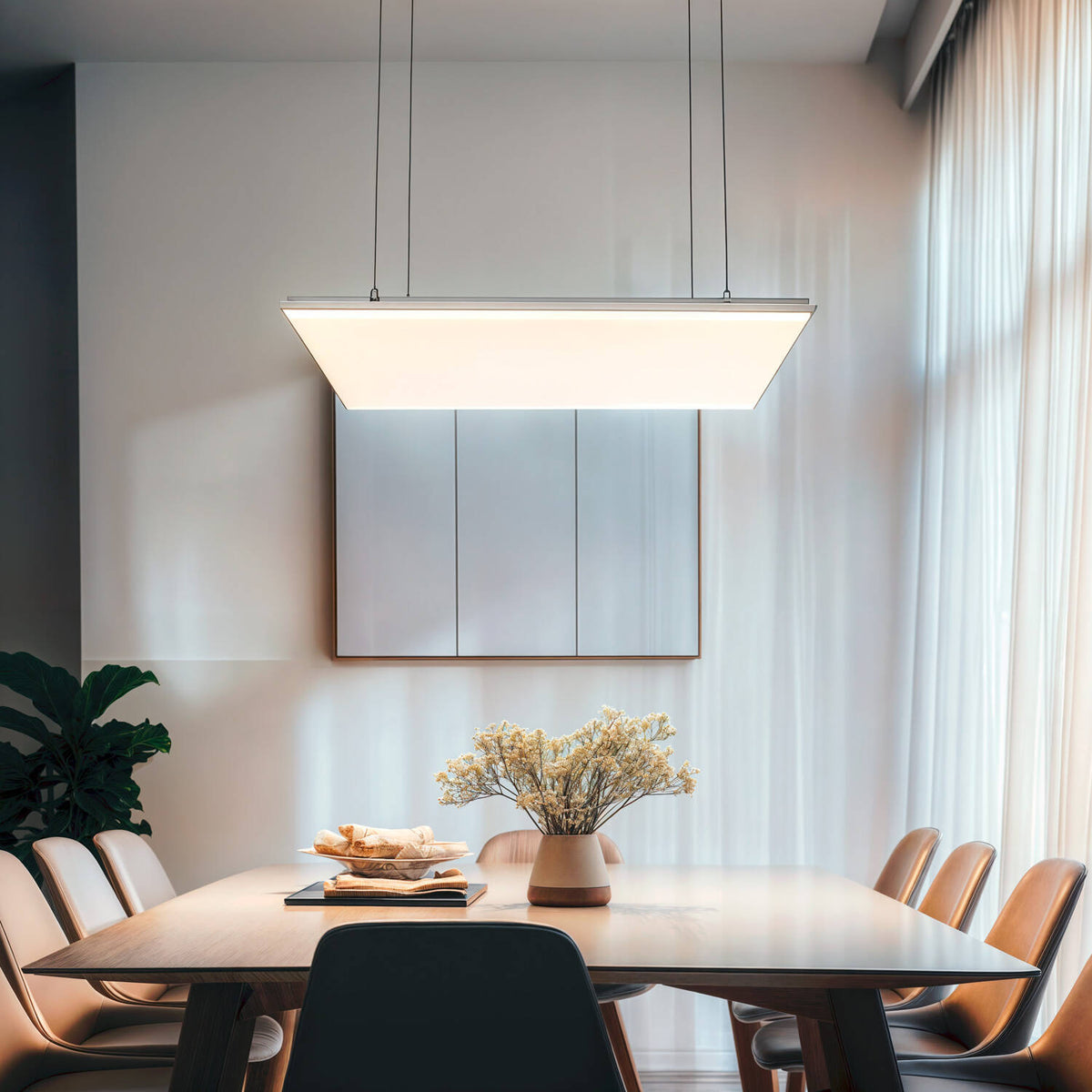 Panneau lumineux LED 60x60 cm 40W 4000 lumens LIFUD avec suspension ...